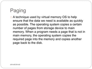 Operating System-Memory Management | PPTX