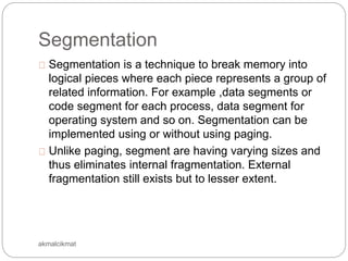 Operating System-Memory Management | PPTX