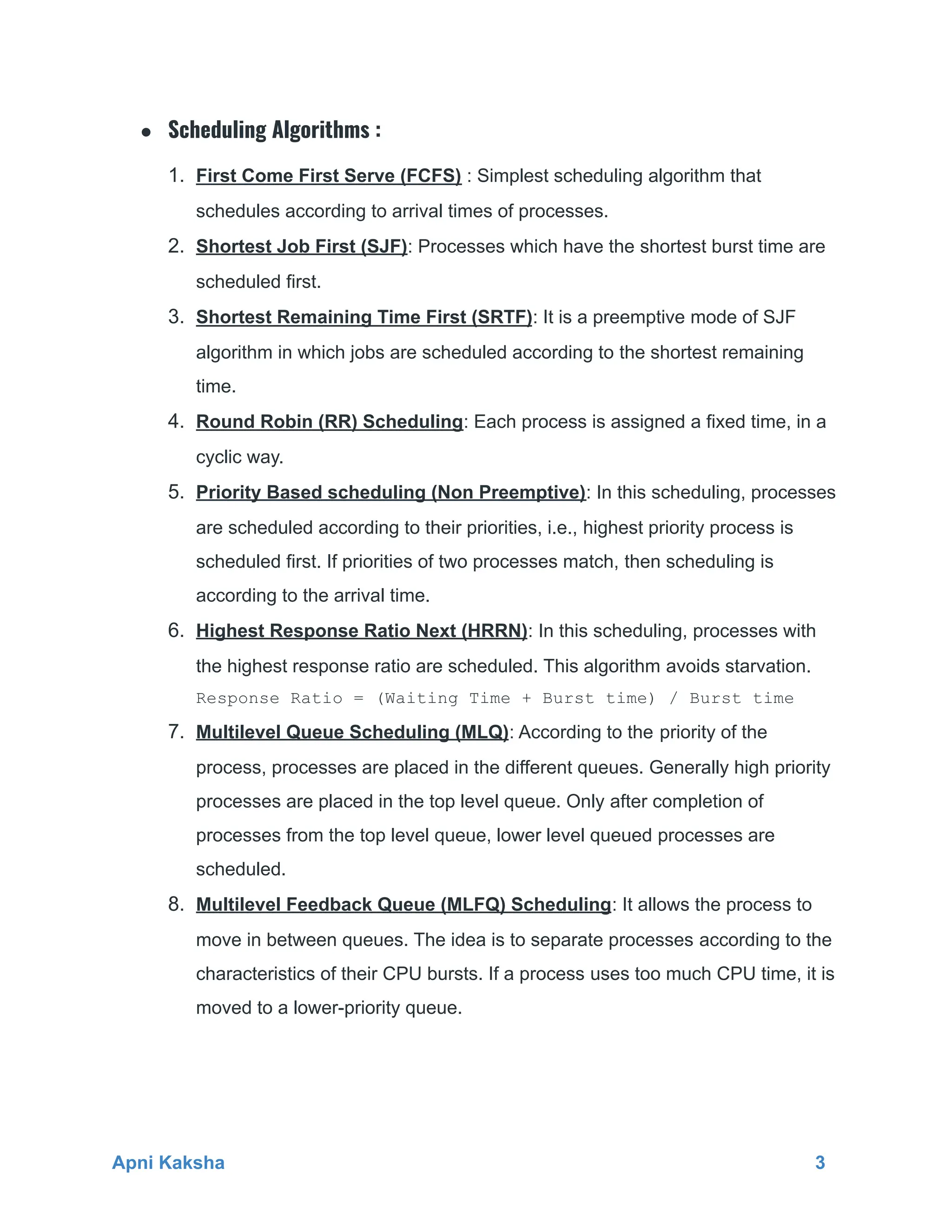 Operating System Notes help for interview pripration | PDF