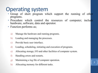 Operating system of computer | PPT
