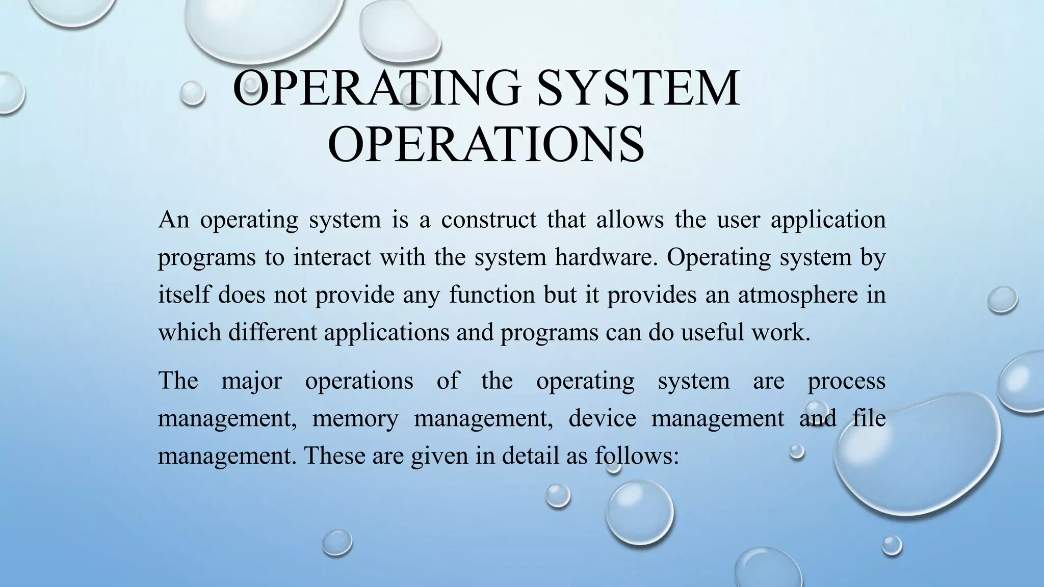 Operating System Operations Pptpptx Operating Systems Computer