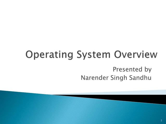 Operating system overview by narender singh sandhu | PPSX