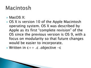 Operating system presentation | PPTX