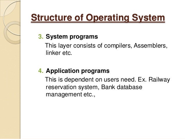 Operating system presentation