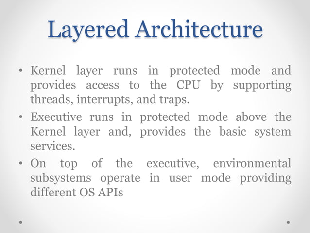 Windows 7 Architecture | PPTX | Operating Systems | Computer Software ...