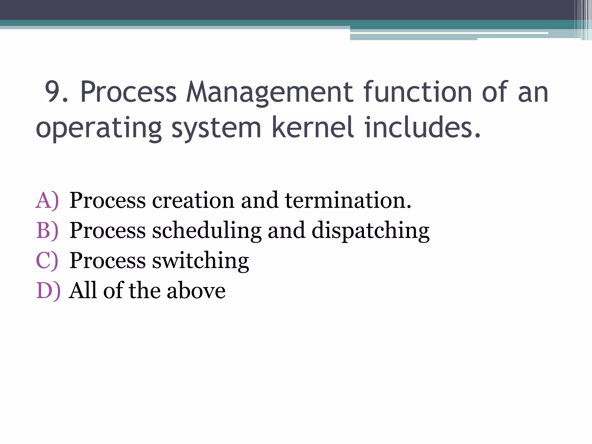 Operating System Quiz Pptx Operating Systems Computer Software And Applications