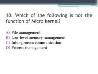 Operating system quiz | PPTX