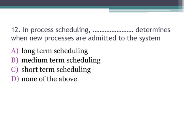 Operating system quiz | PPTX | Operating Systems | Computer Software and Applications