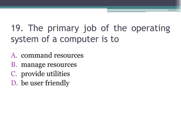 Operating system quiz | PPTX | Operating Systems | Computer Software and Applications
