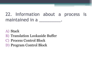 Operating system quiz | PPTX | Operating Systems | Computer Software and Applications