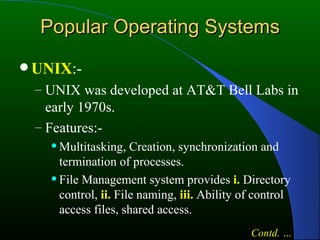 Operating systems | PPT | Computing | Technology & Computing