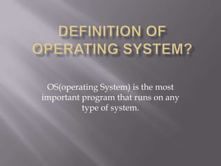 Operating systems | PPT