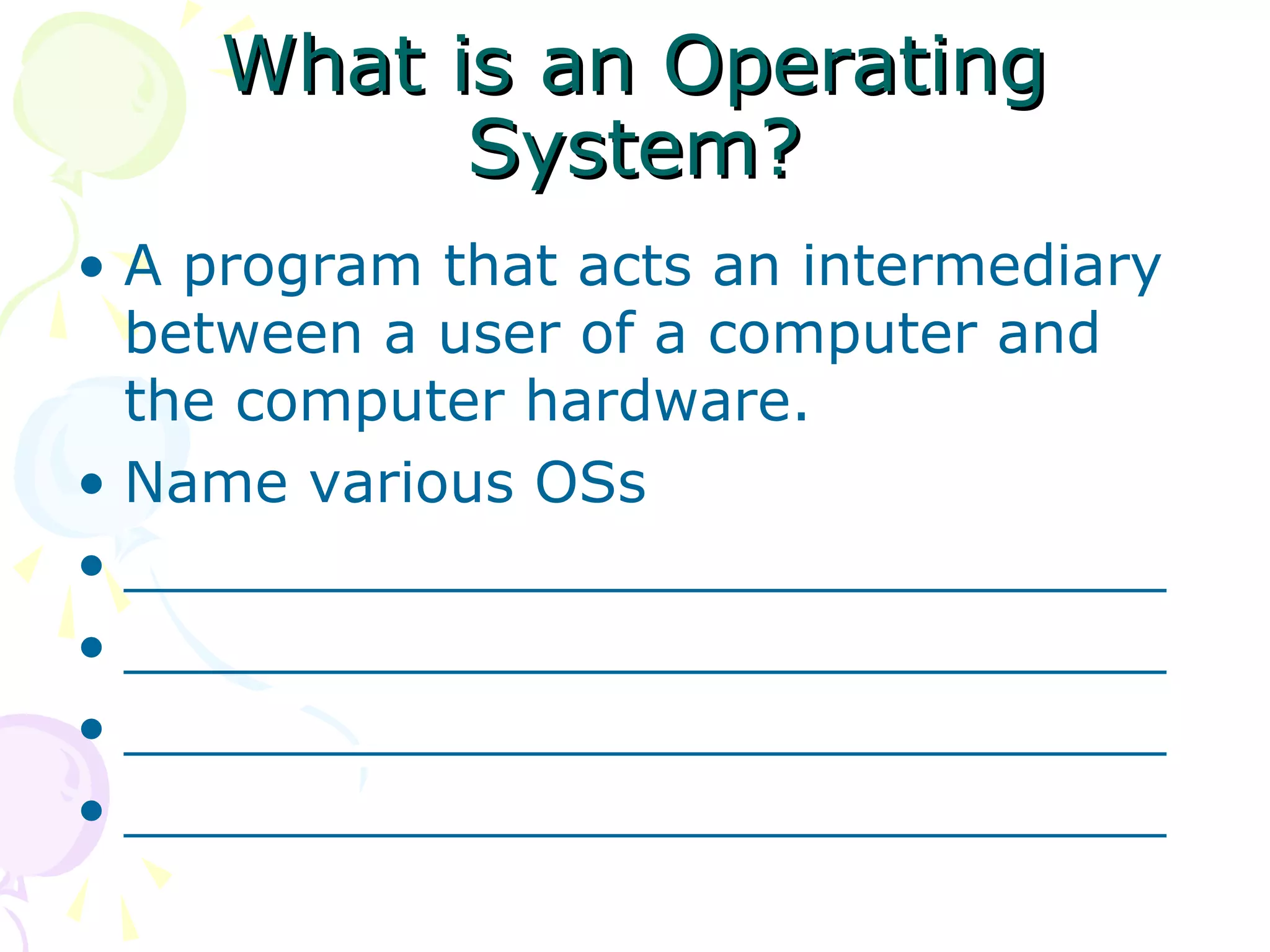 Operating systems | PPT