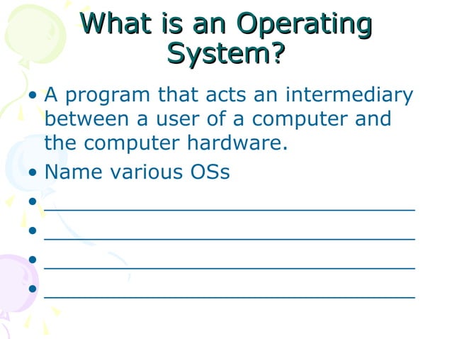 Operating systems | PPT