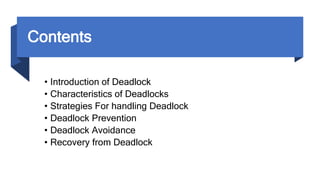 Deadlock in Operating Systems | PPTX