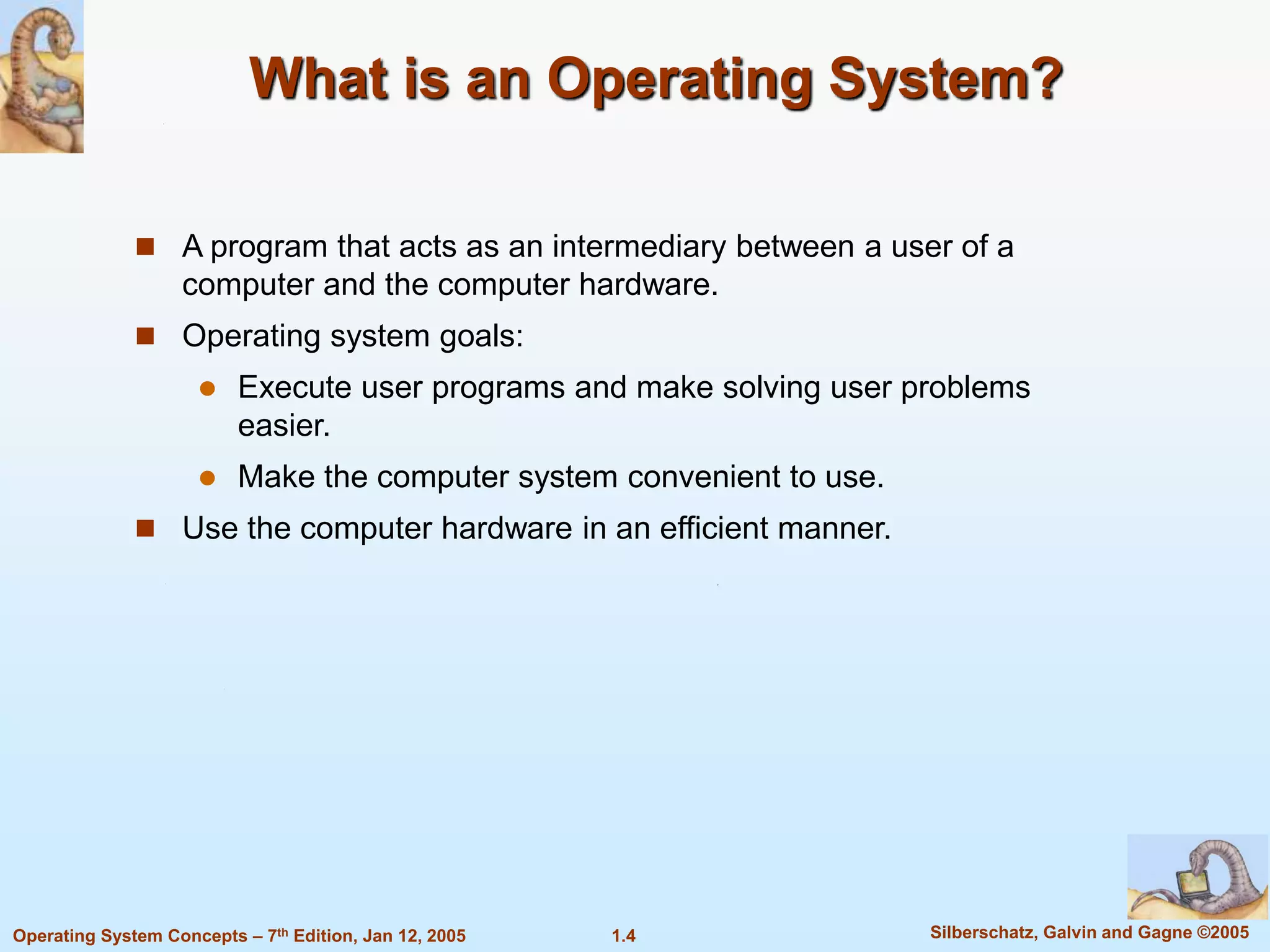 Operating Systems Galvin Ch1 Ppt Operating Systems Computer Software And Applications