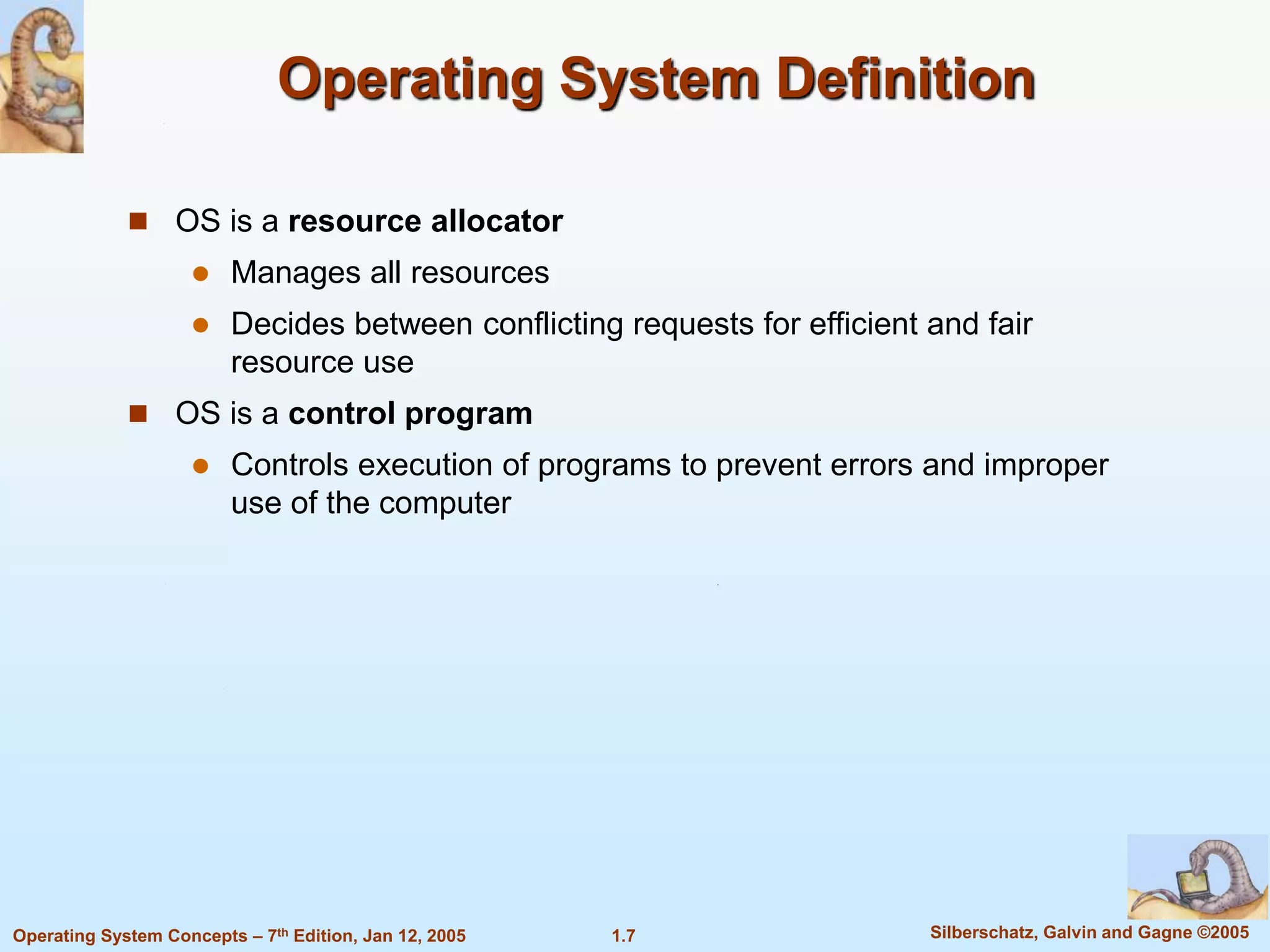 Operating Systems Galvin Ch1 Ppt Operating Systems Computer Software And Applications