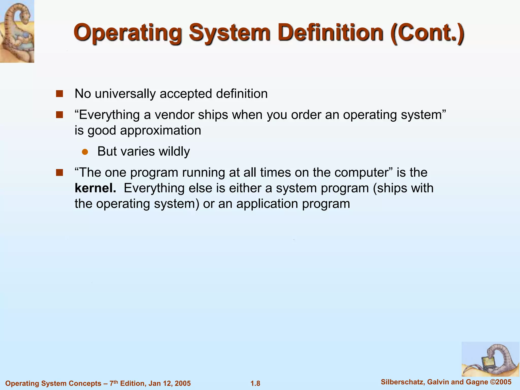 Operating Systems Galvin Ch1 Ppt Operating Systems Computer Software And Applications
