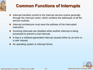 Operating systems galvin-ch1 | PPT