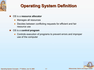 Operating systems galvin-ch1 | PPT