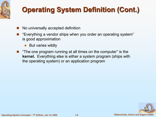 Operating Systems Galvin Ch1 Ppt Operating Systems Computer