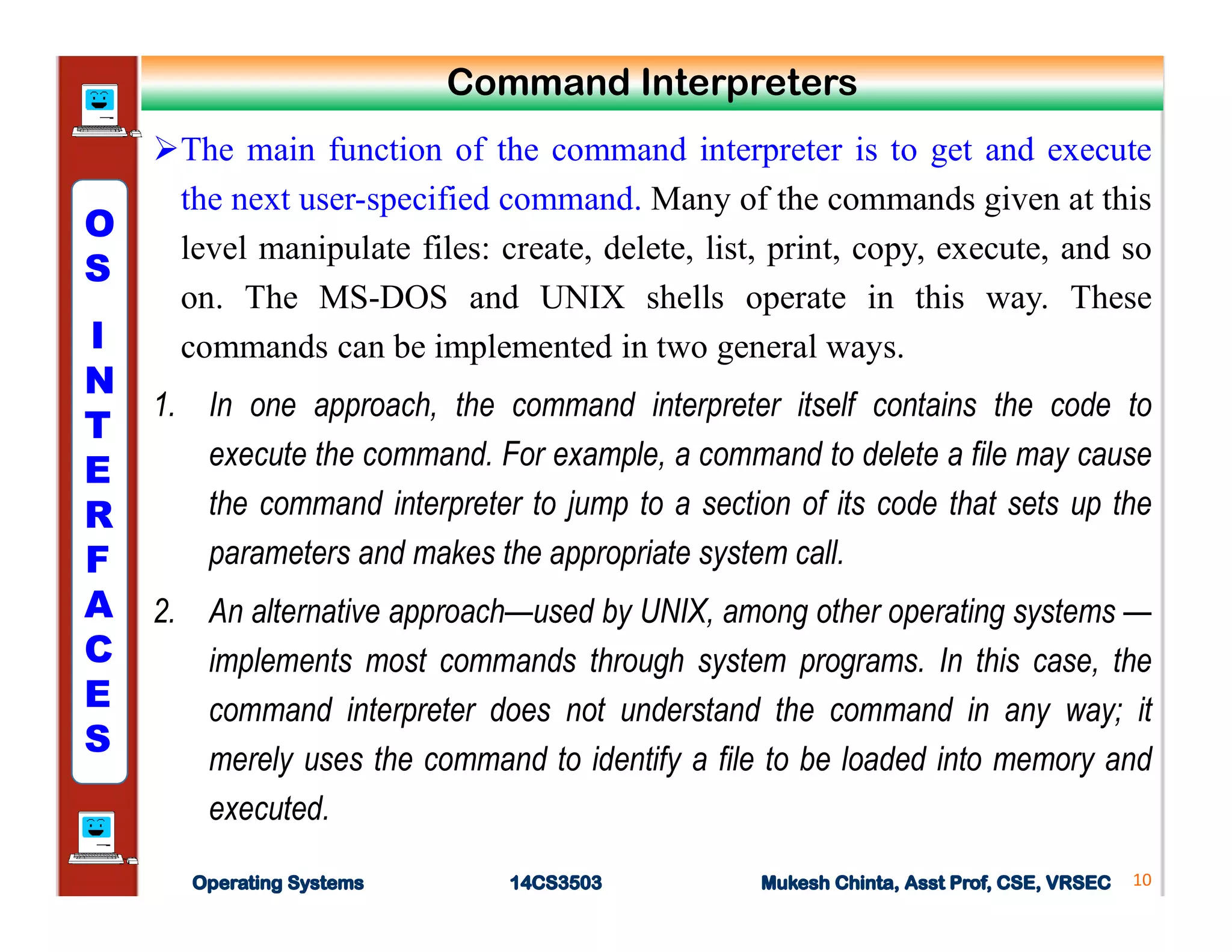 Operating systems system structures | PDF