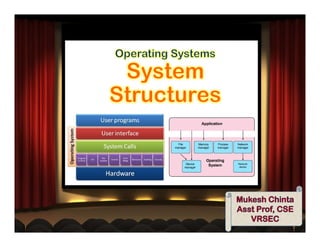 Operating systems system structures | PDF