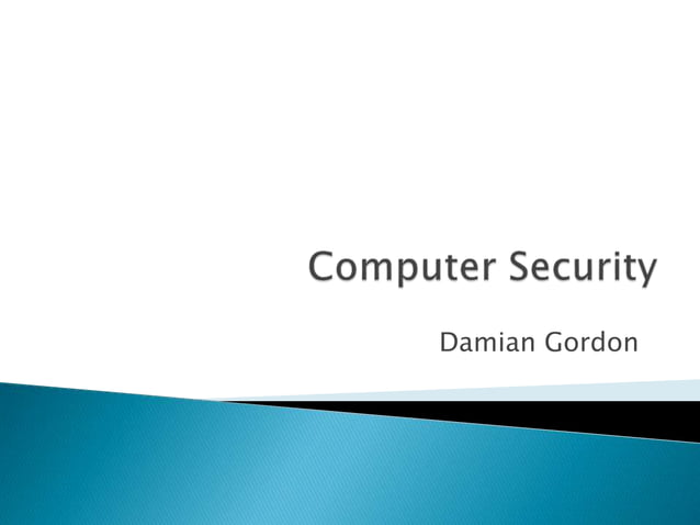 Operating Systems: Computer Security | PPT