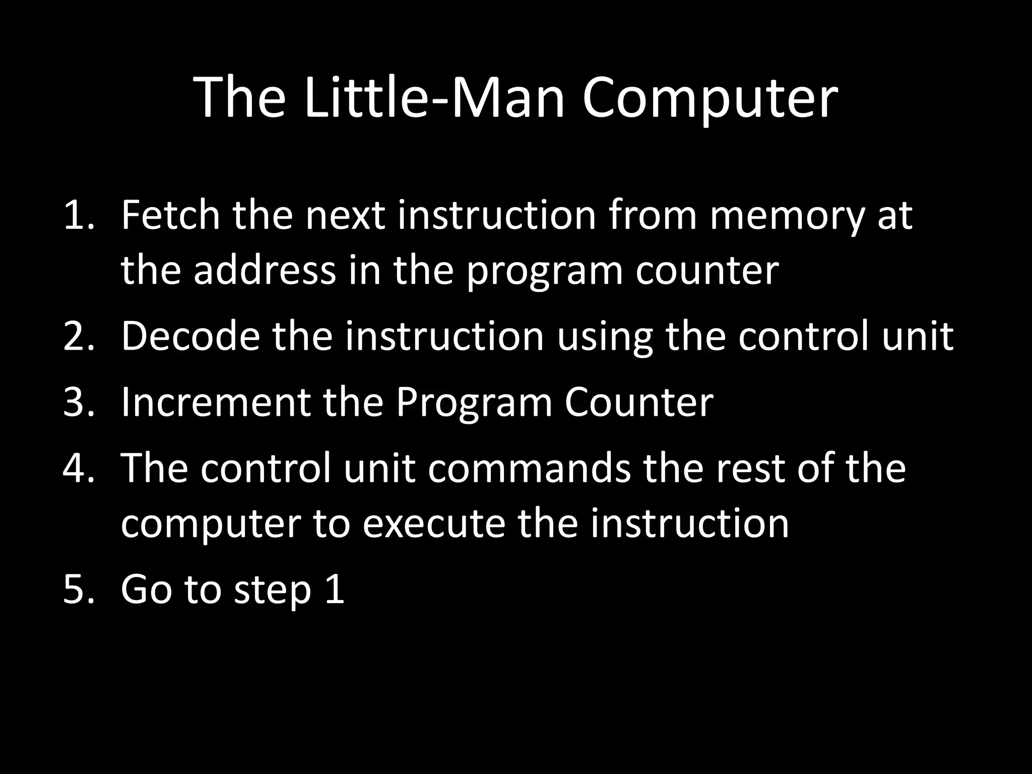 Operating Systems: The Little-Man Computer | PPTX