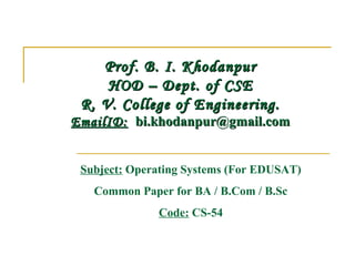 Operating systems for class 9th class | PPT
