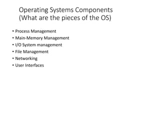 Operating system components | PPTX | Operating Systems | Computer ...