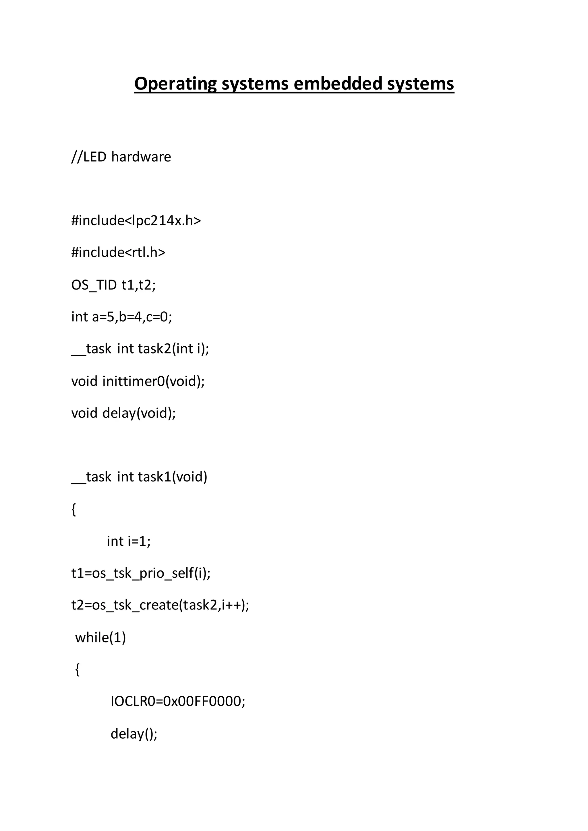 Operating system and embedded systems | PDF