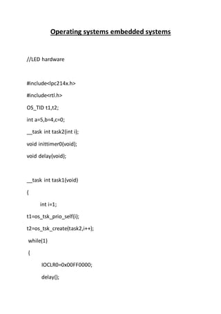 Operating system and embedded systems | DOCX