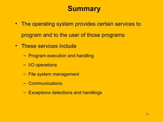 Operating system services 9 | PPT