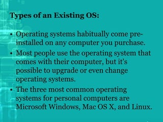 Operating systems & its future | PPTX