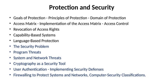 Operating Systems Protection and Security | PPTX