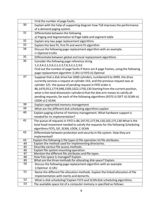 Operating systems question bank | PPTX | Operating Systems | Computer Software and Applications