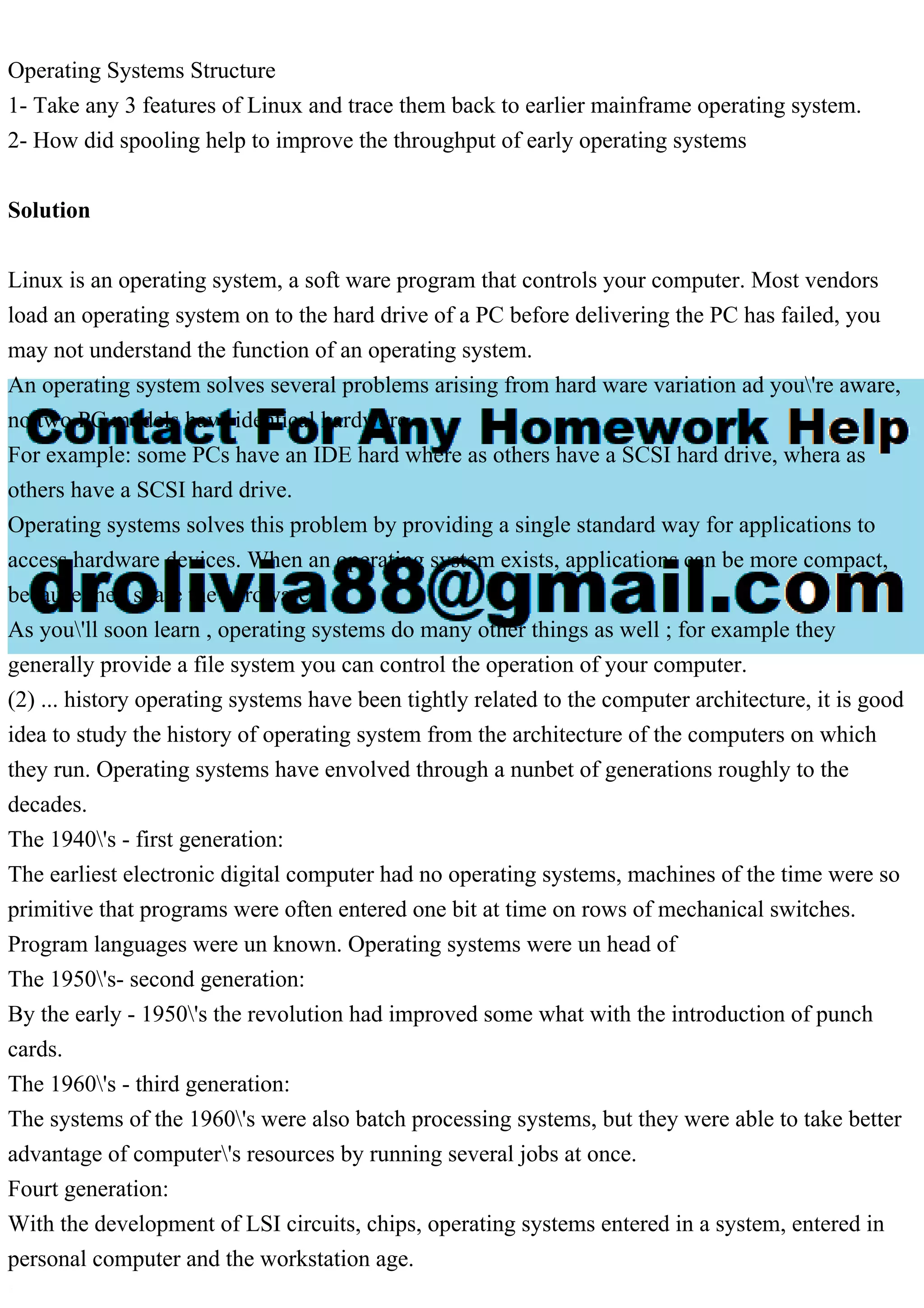 Operating Systems Structure1- Take any 3 features of Linux and tra.pdf