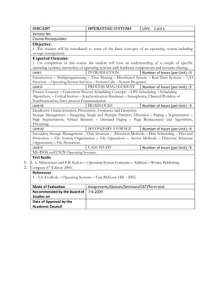 Operating systems syllabus | PDF