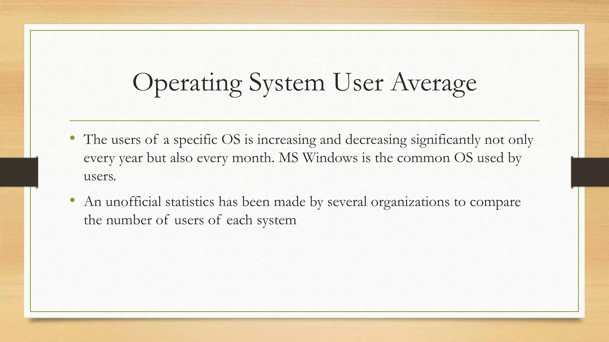 Operating system statistics | PPT