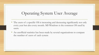 Operating system statistics | PPTX | Operating Systems | Computer ...