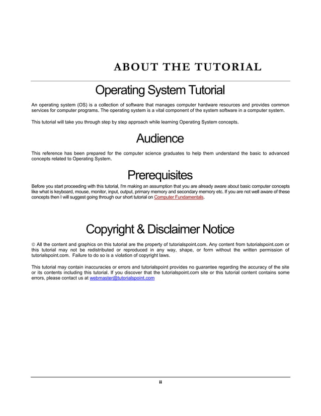 Operating system tutorial | PDF