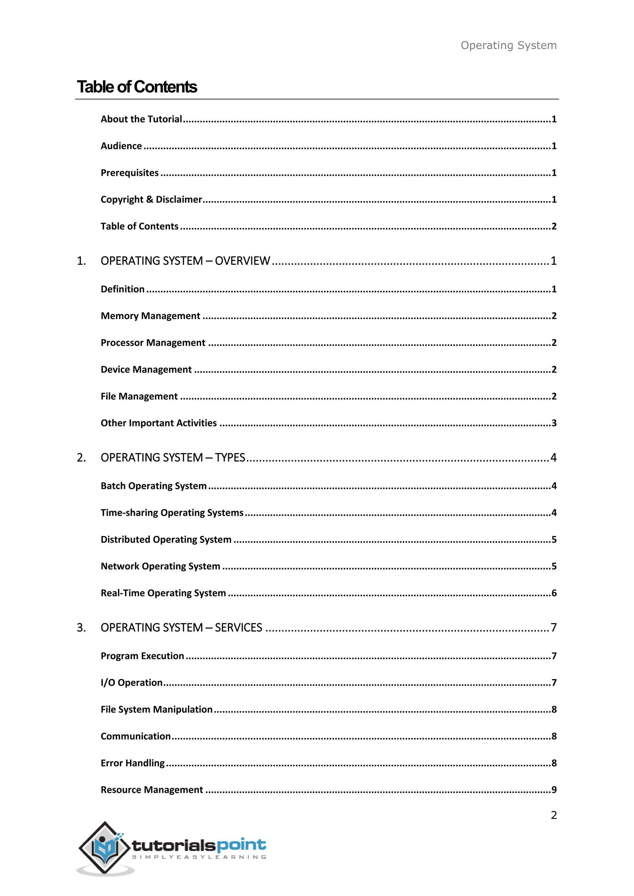 Operating system tutorial | PDF