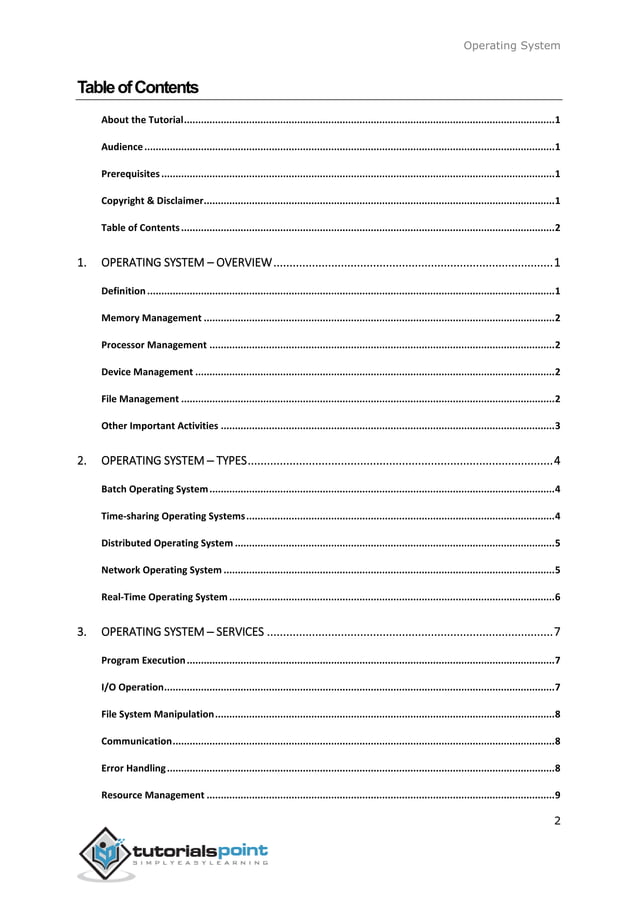 Operating system tutorial | PDF
