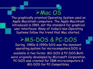 Operating system,window | PPT | Operating Systems | Computer Software ...