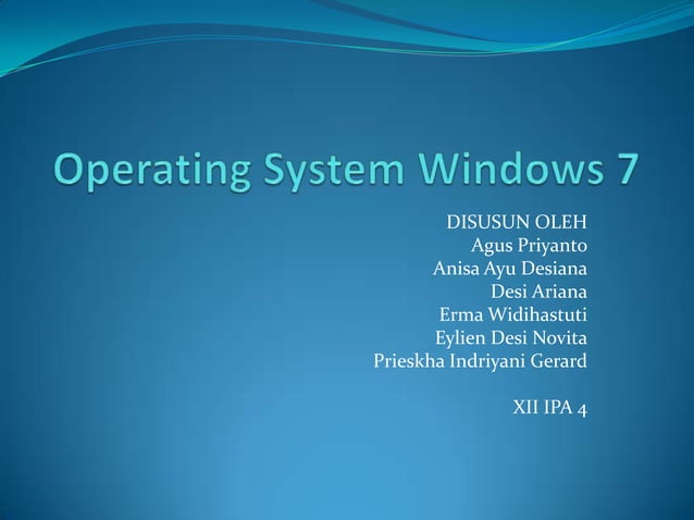 Operating system windows 7 | PPT