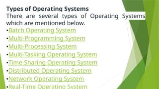 operating system computer Basic learning | PPTX | Operating Systems | Computer Software and ...