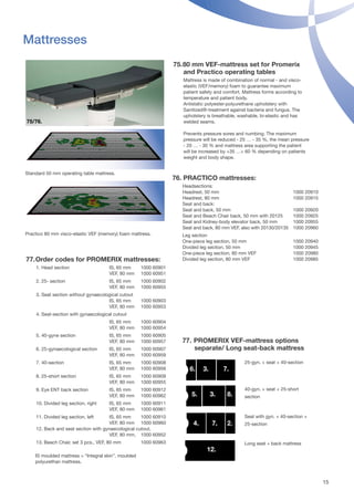 Operating Table Accessories 2009 | PDF