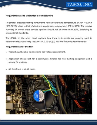 Operating Temperature for Electrical Equipment | PDF