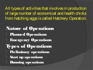 Operating the hatchery | PPT